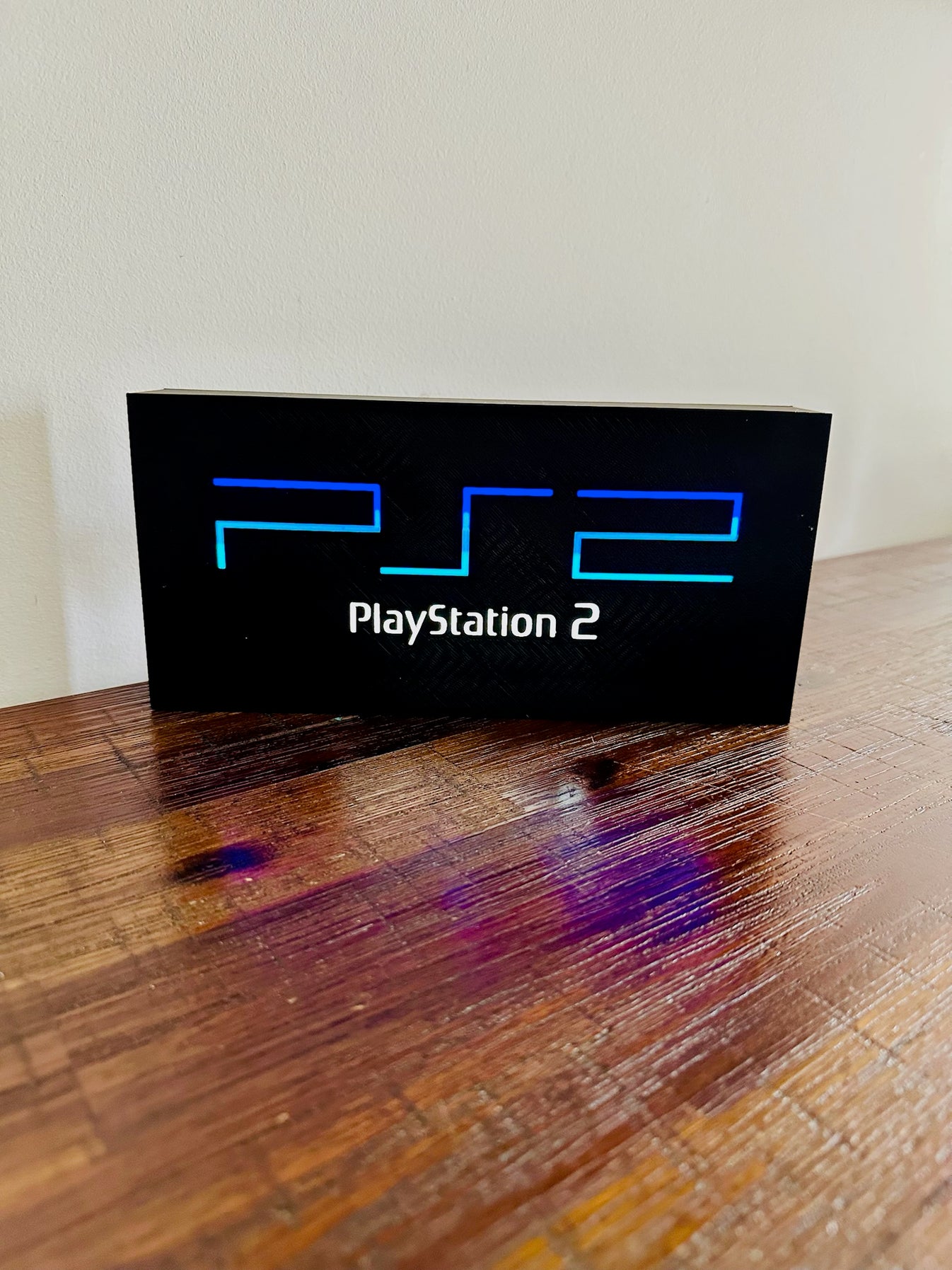 Sony Playstation 2 Logo - Original PS2 Colours - LED Light up wall art ...