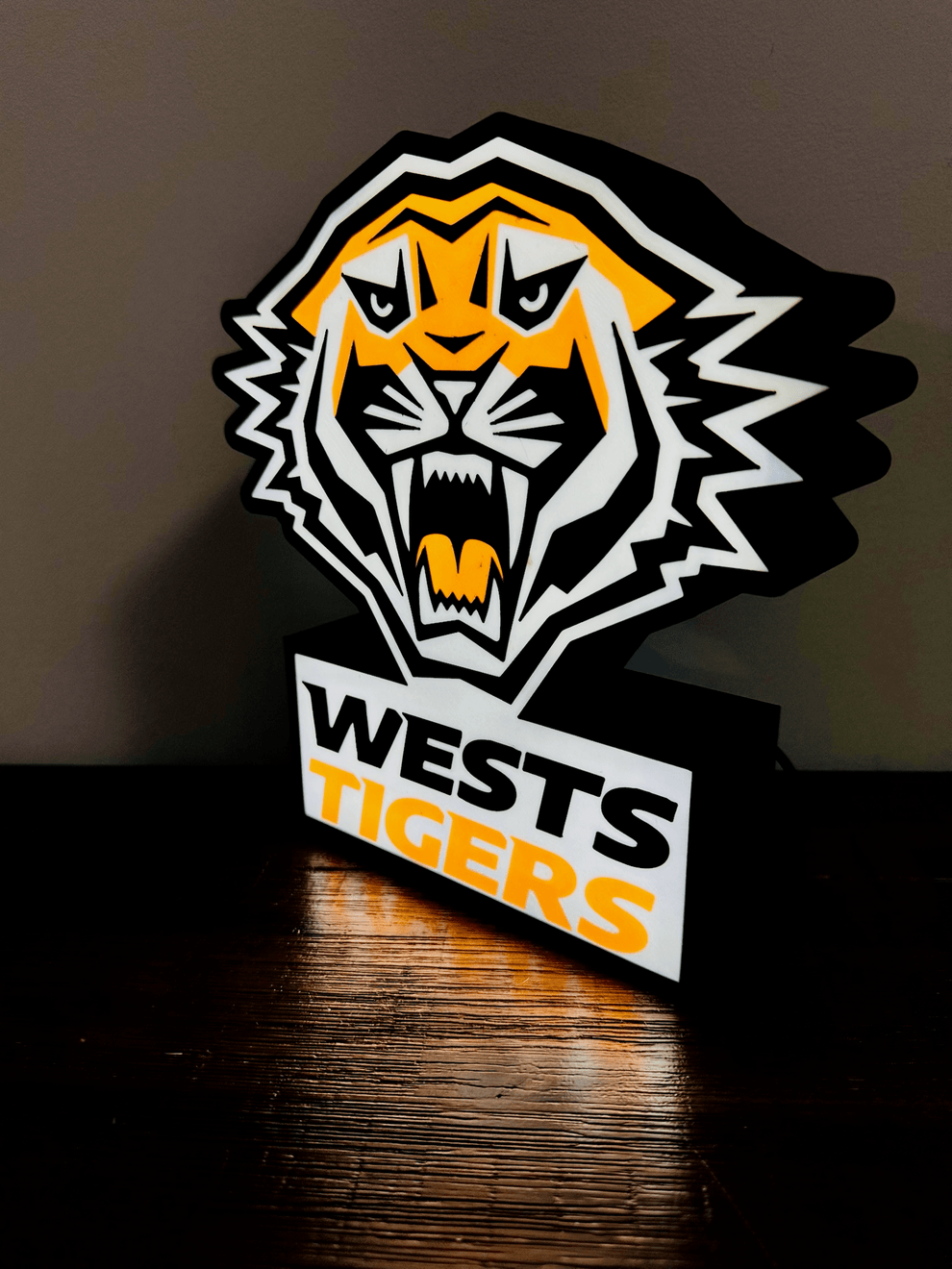Wests Tigers LED Light | NRL Rugby League Wall Art | Night Light ...